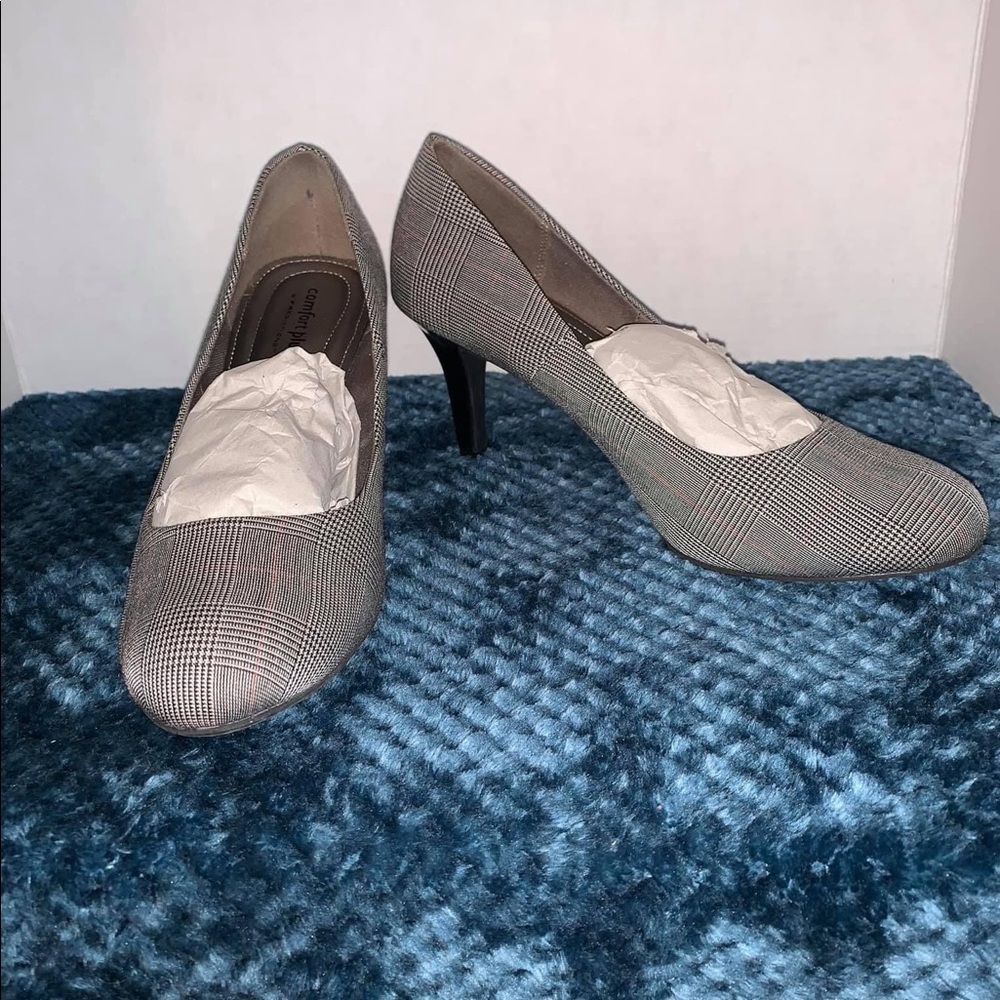 Grey Tweed Pump Shoes By Comfort Plus Predictions. - Gem